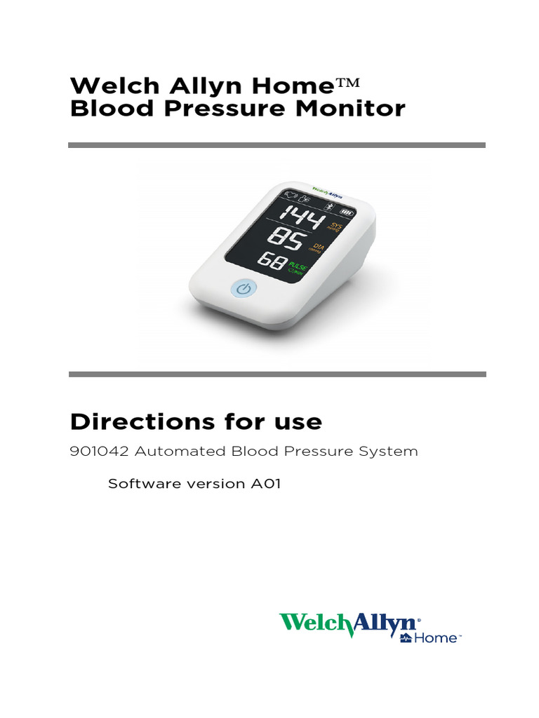 Welch Allyn Home Blood Pressure Monitor Guide | PDF | Blood Pressure ...
