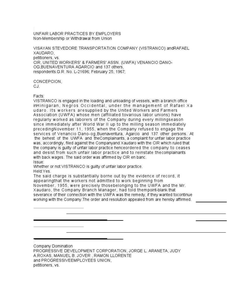 Unfair Labor Practices by Employers | PDF | Strike Action | Collective ...