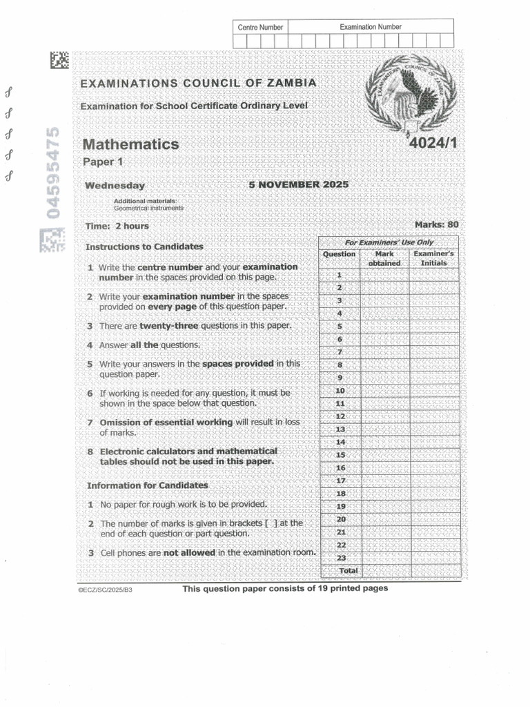 G12 Maths P1 2025 | PDF