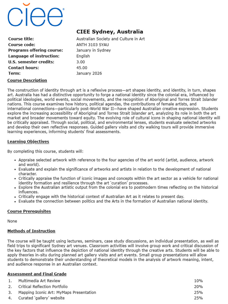 Anth 3103 Syau - January 2026 | PDF | Australia | Indigenous Australians