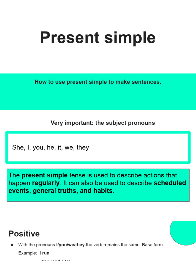 Present Simple Tense Guide | PDF