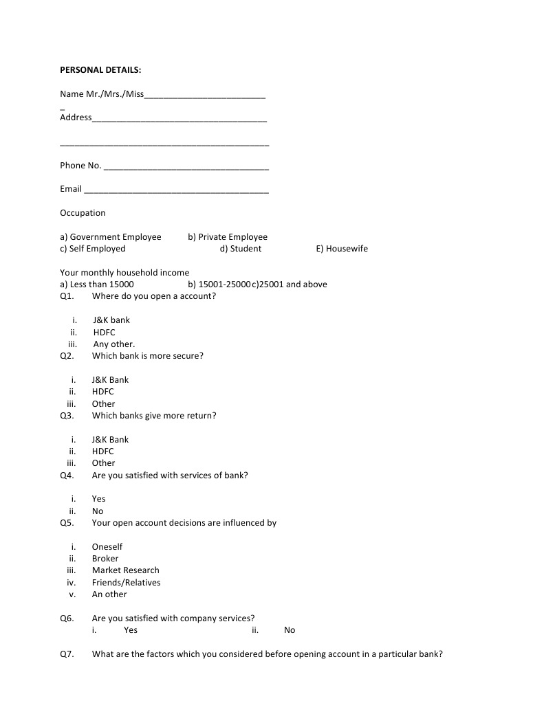 Questionnaire | PDF | Career & Growth