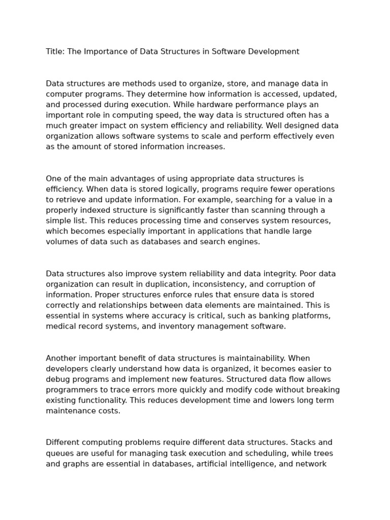 The Importance of Data Structures in Software Development-2 | PDF ...