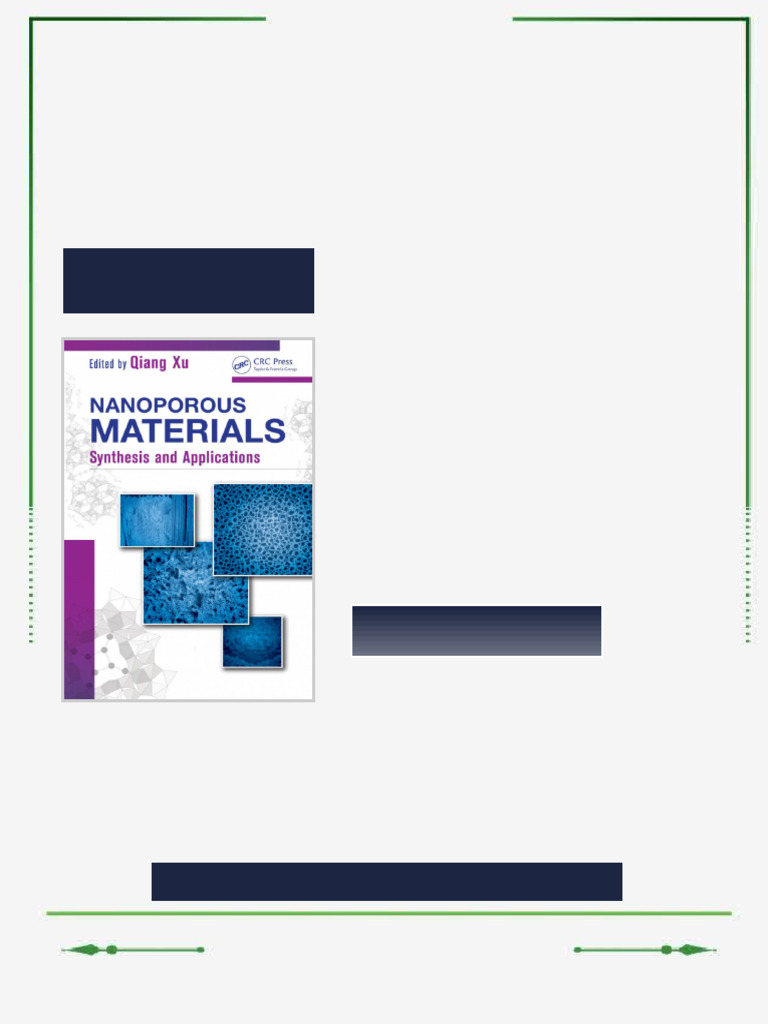 Nanoporous Materials Synthesis and Applications 1st Edition Qiang Xu ...
