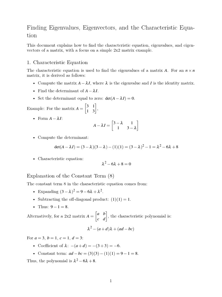 Eigen Values and Eigen Vector | PDF | Eigenvalues And Eigenvectors ...