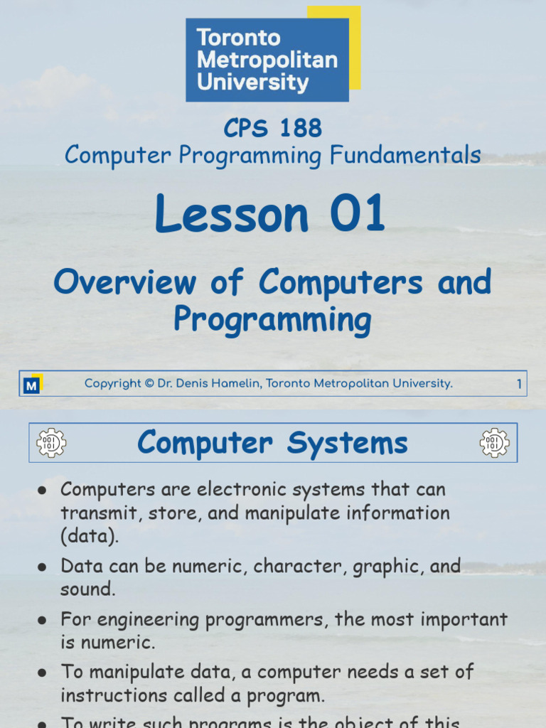 01 _ Overview of Computers and Programming | PDF | Computer Data Storage | Arithmetic