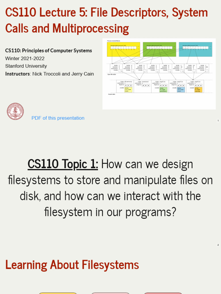 Cs110 Win2122 Lecture 5 | PDF | File System | Computer File