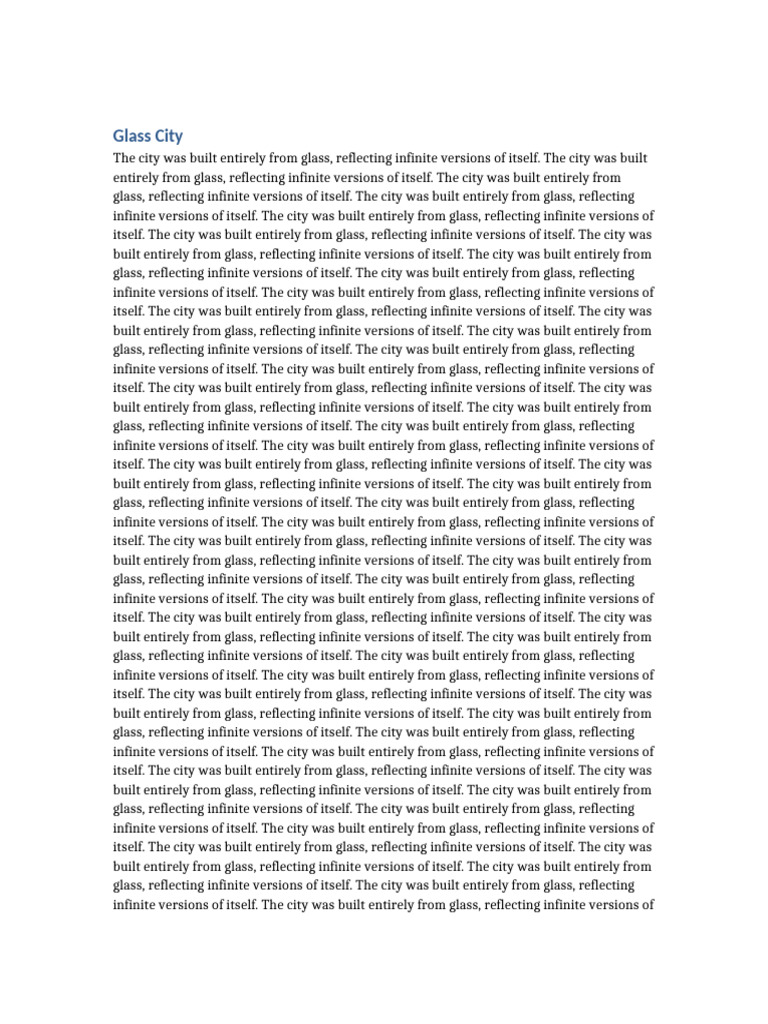Story_2_Glass_City(1) | PDF | Glasses | Amorphous Solid