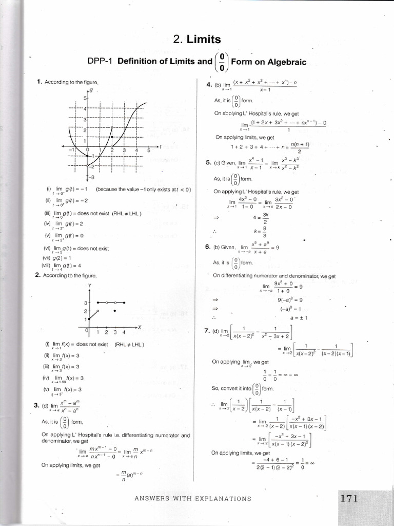 Limits Assignment Solutions (DPP 1 to 4) | PDF