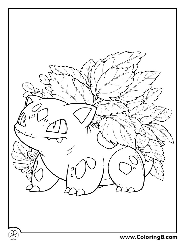 Ivysaur Character Coloring Page | PDF