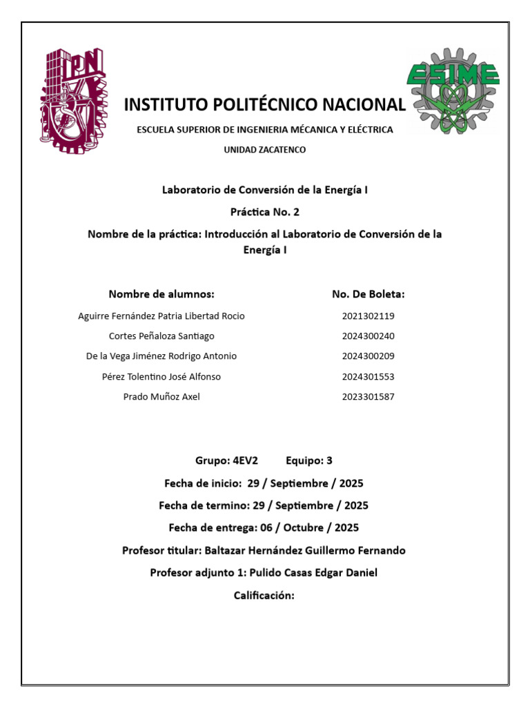 Práctica No. 2 Introducción al laboratorio de conversión de la energía | PDF | Aislador ...
