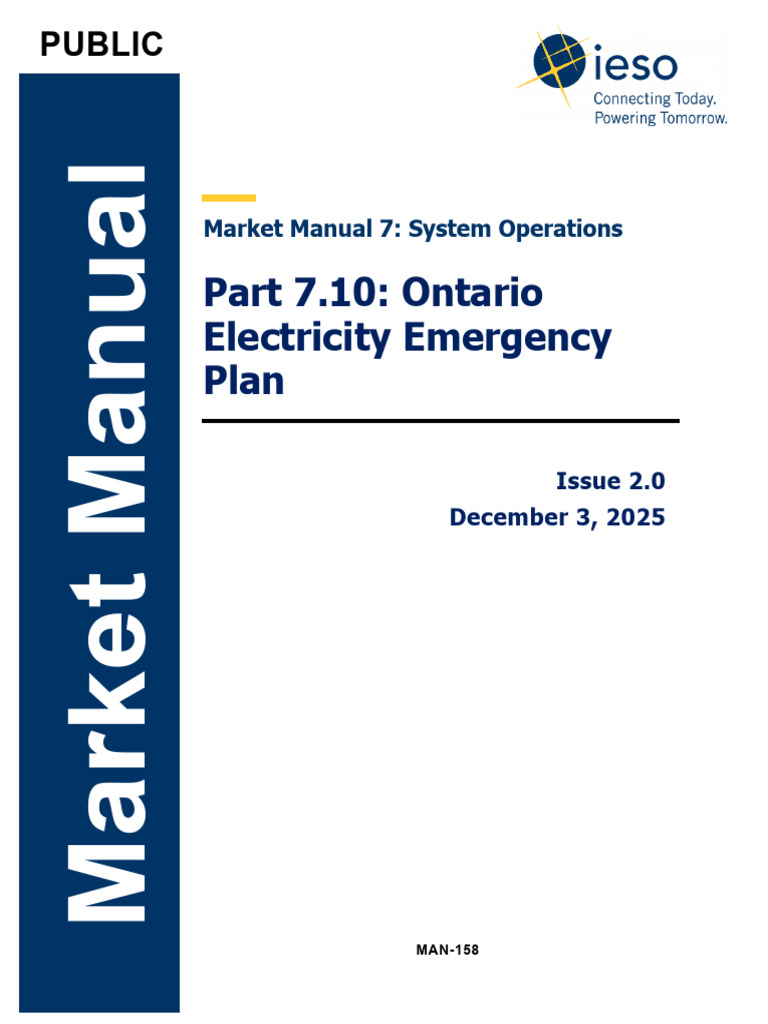 Ieso So Ontario Electricity Emergency Plan | PDF | Emergency Management ...