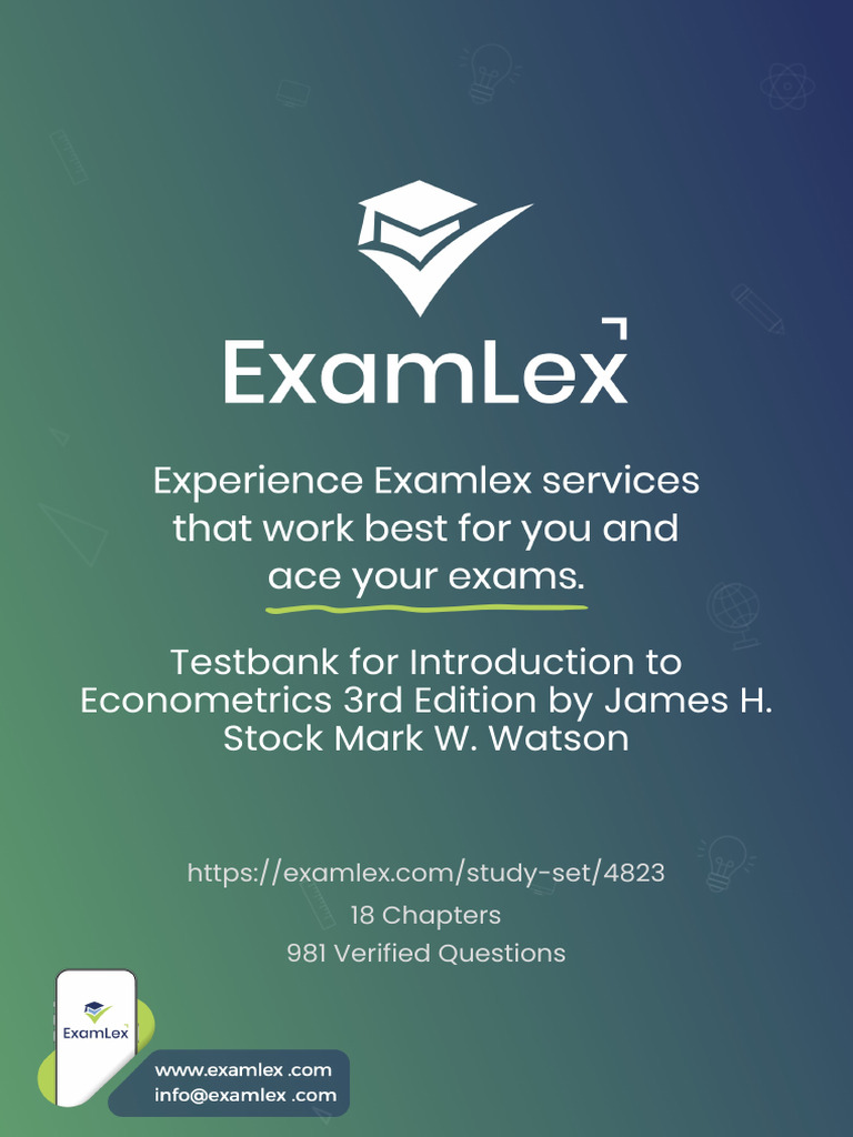 Testbank for Introduction to Econometrics 3rd Edition by James H. Stock ...