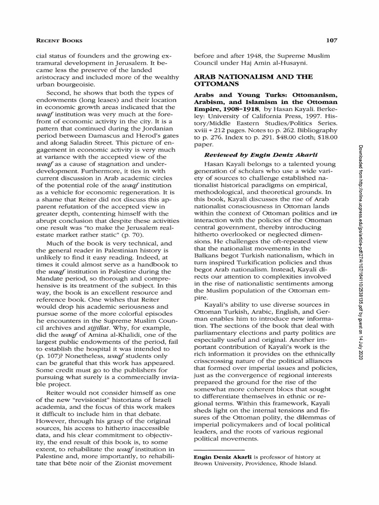 Waqf Institution's Economic Role in Jerusalem | PDF | Ottoman Empire ...