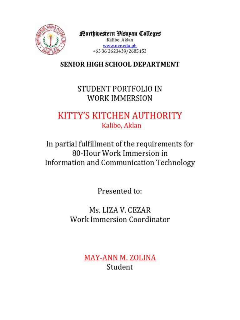 Portfolio-Format-Work-Immersion-1 | PDF