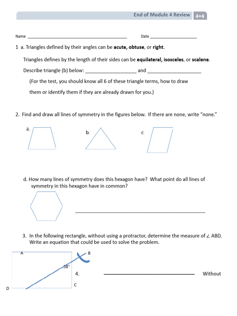 math-g4-m4-end-of-module-REVIEW.docx | PDF | Triangle | Angle