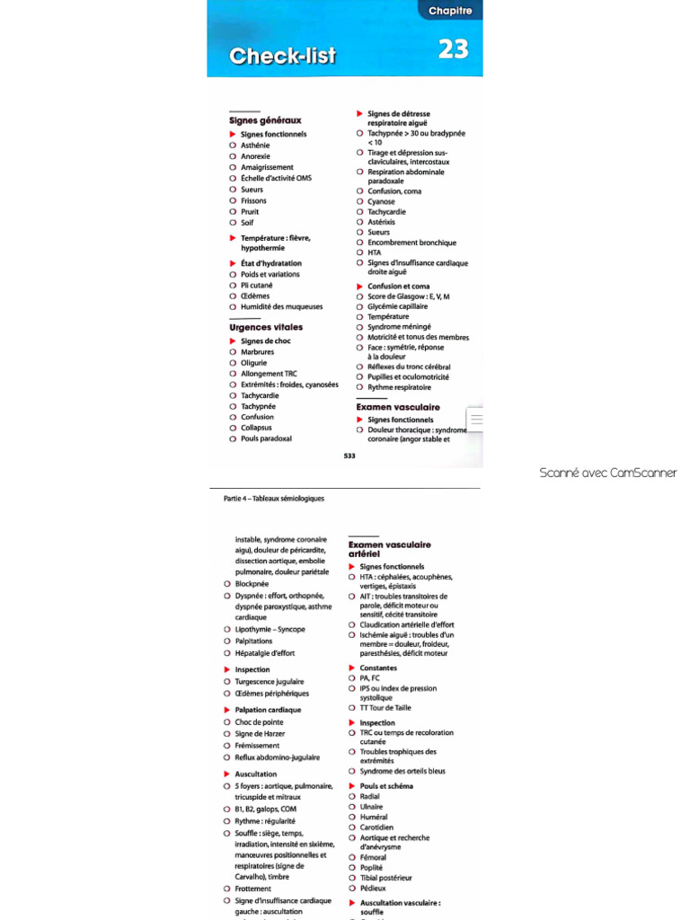 CHECK-LIST OBSERVATION MÉDICALE | PDF