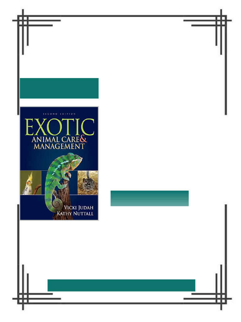 Exotic Animal Care and Management 2nd Edition Judah Vicki Nuttall Kathy ...