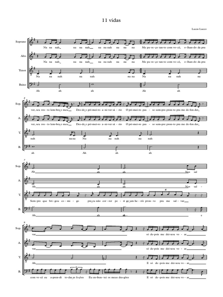 11 Vidas - 3 - Partitura Completa | PDF
