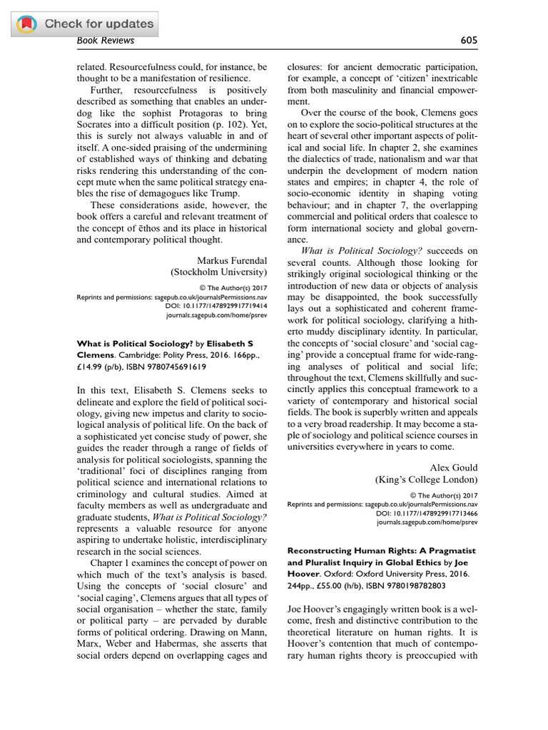 Book Review Joe Hoover, iReconstructing Human Rights A Pragmatist and ...