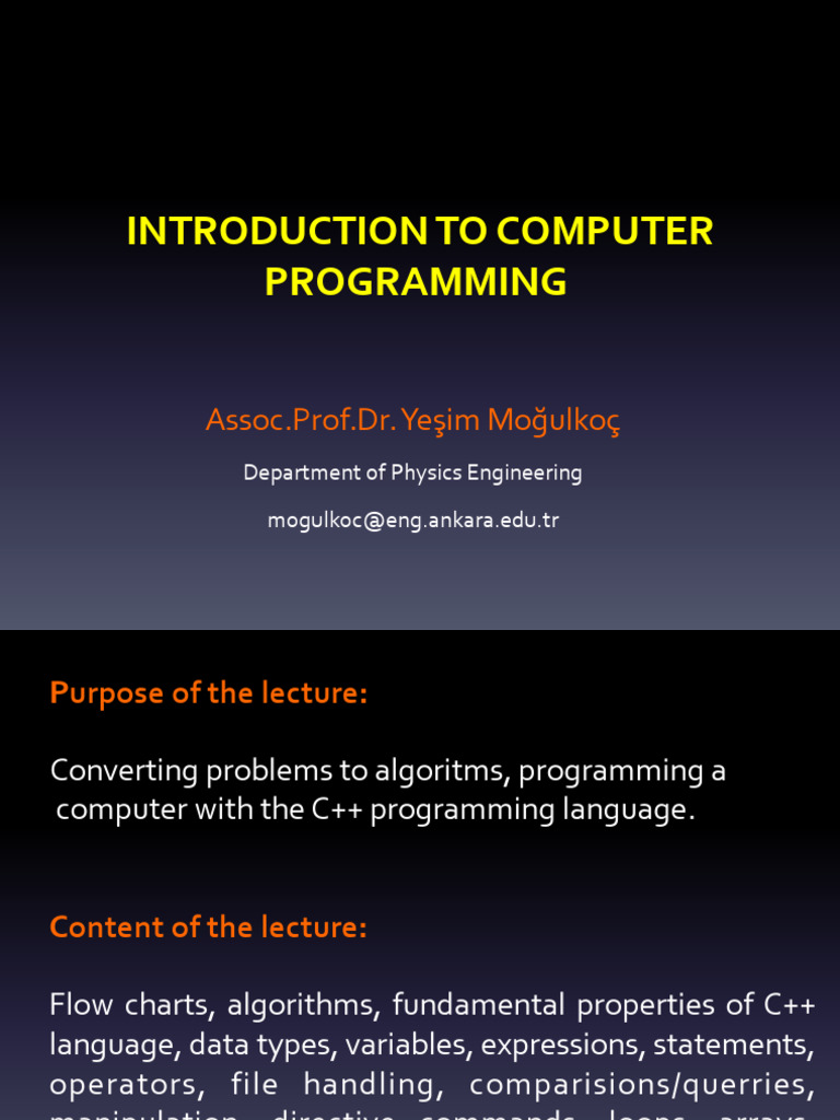 Lec1 | PDF | Algorithms | Computer Programming