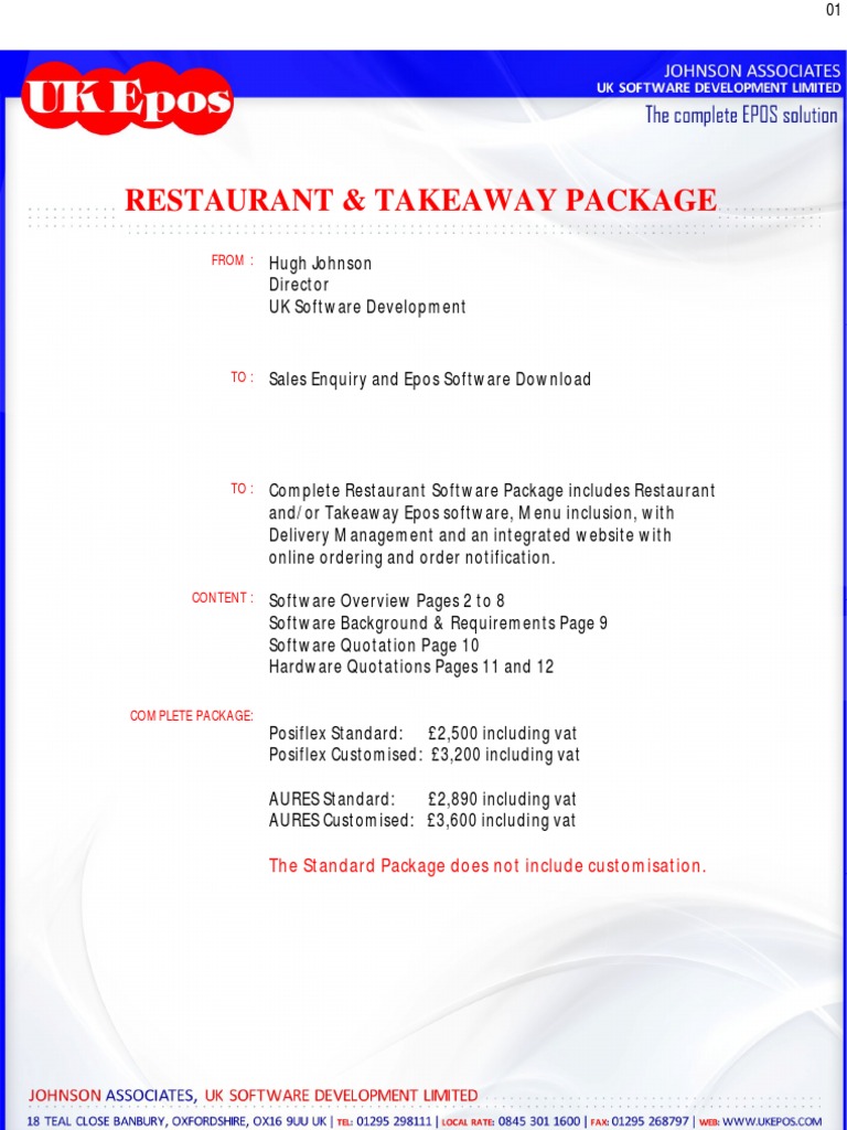 Software For Restaurants - Restaurant Software | PDF