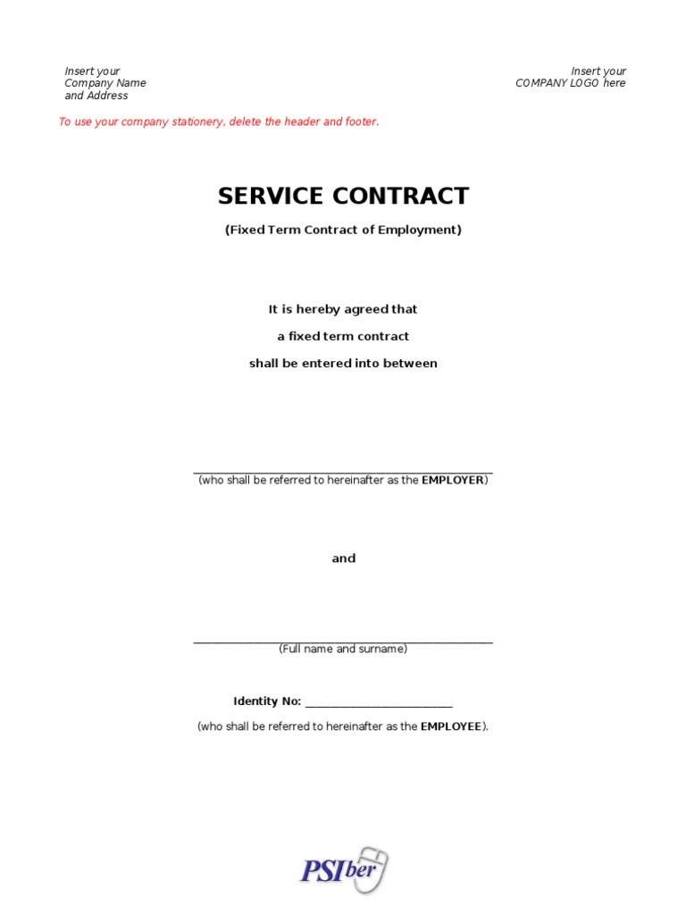 Fixed Term Employment Contract Template | PDF