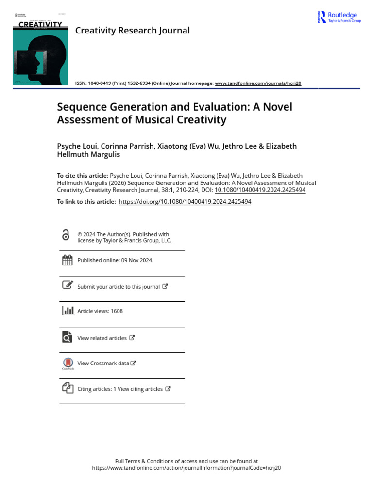 Sequence Generation and Evaluation a Novel Assessment of Musical ...