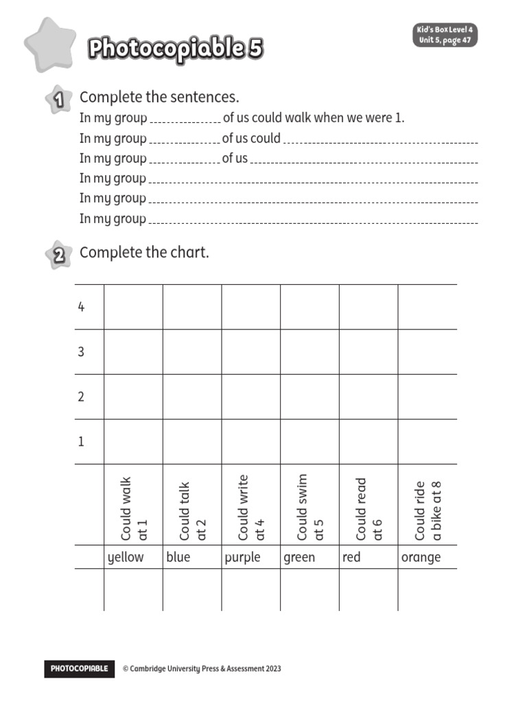 Kid's Box Level 4 Unit 5 Activities | PDF