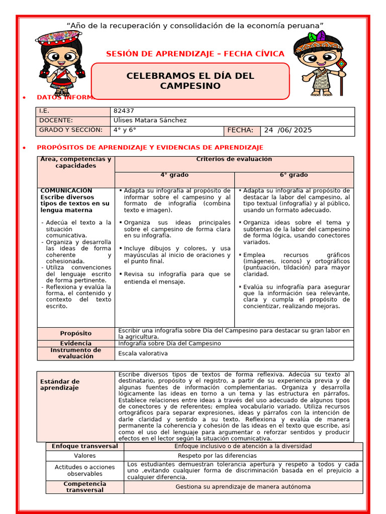 SES-MART-FECHA CIVICA-CELEBRAMOS EL DÍA DEL CAMPESINO peruano- | PDF ...