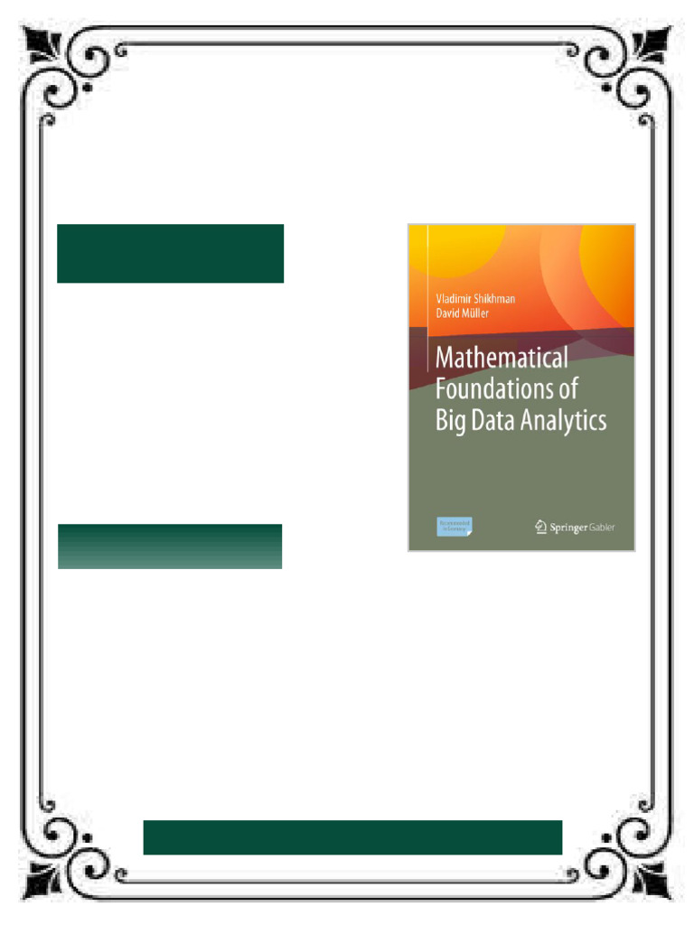 Mathematical Foundations of Big Data Analytics Vladimir Shikhman eBook ...