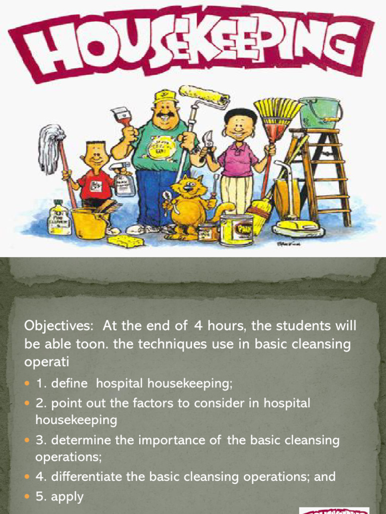 Hospital Housekeeping Essentials Guide | PDF | Housekeeping | Toilet