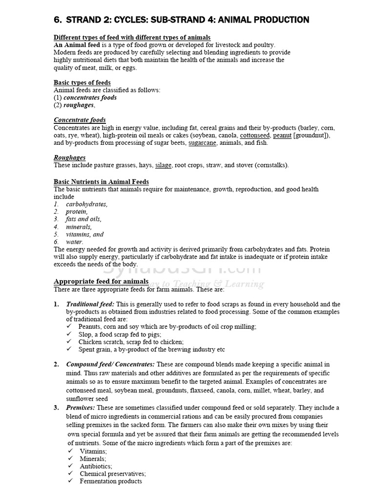 3.0.5 Animal Production | PDF | Animal Feed | Foods