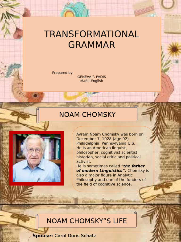 Chomsky's Transformational Grammar Explained | PDF | Noam Chomsky ...
