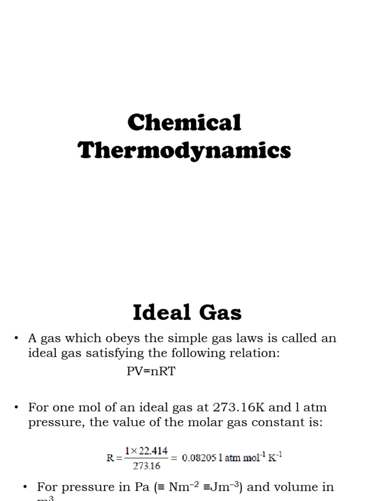 Ideal Gas Laws and Thermodynamics Concepts | PDF | Gases | Enthalpy