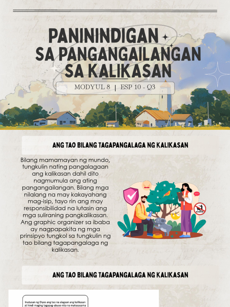 m8 Esp10 Paninindigan Sa Pangangalaga Sa Kalikasan | PDF