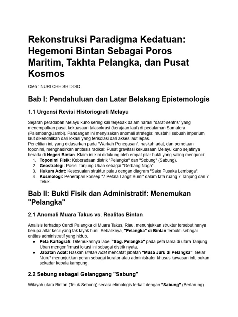 Hegemoni Bintan dalam Sejarah Melayu | PDF