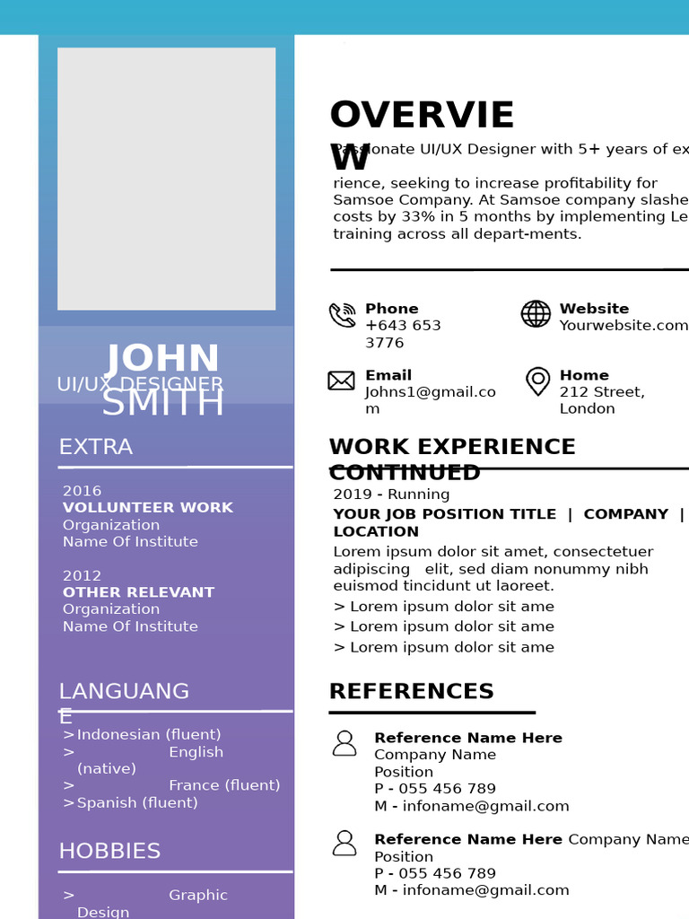 John Smith - Experienced UI/UX Designer | PDF