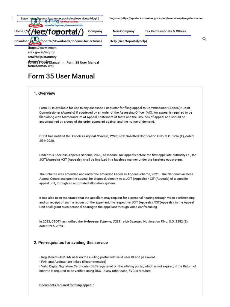 Form 35 Appeal Filing Guide | PDF