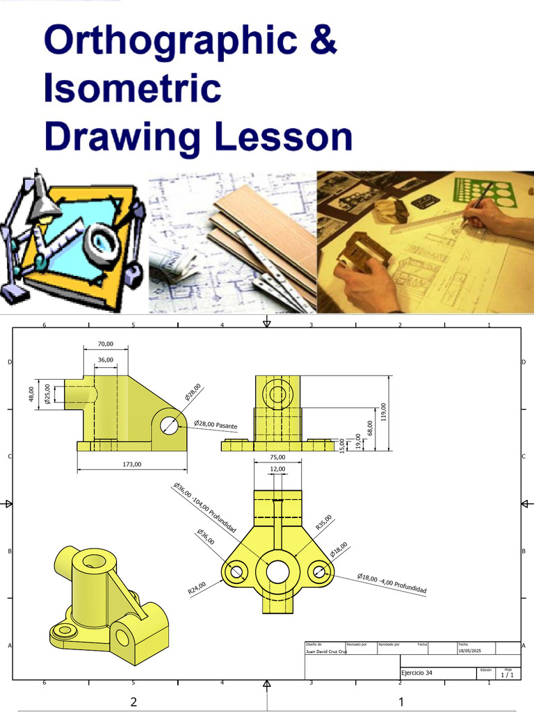 Orthographic Drawing Exercises-1 | PDF