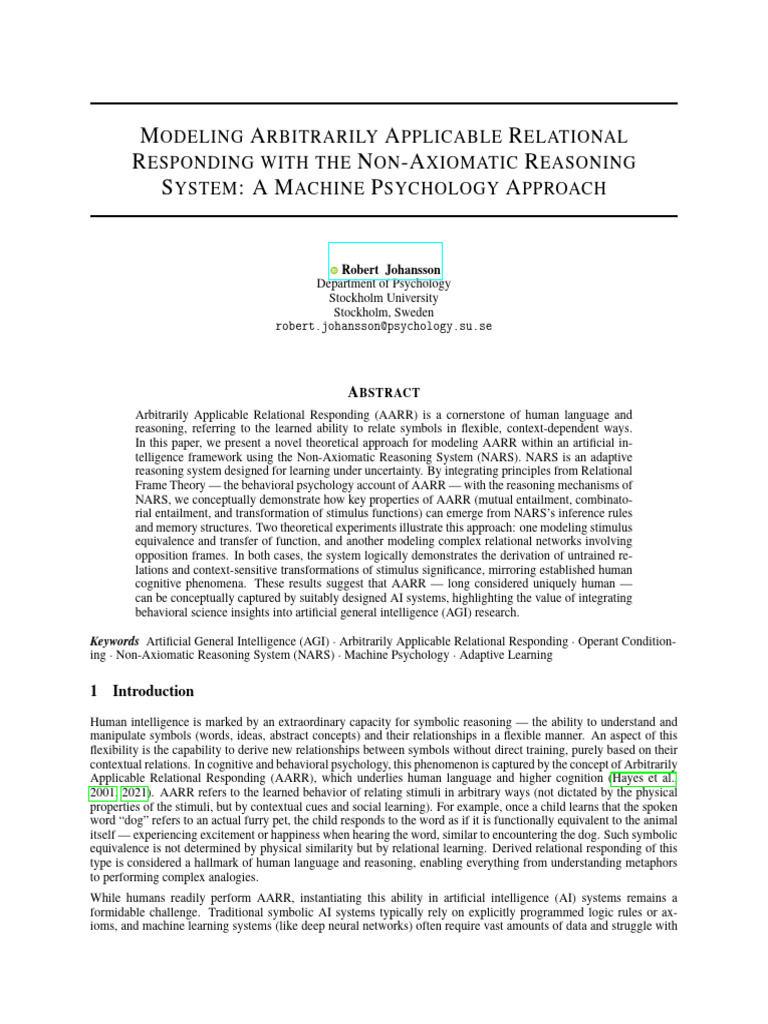 Modeling Arbitrarily Applicable Relational Respond | PDF | Artificial ...