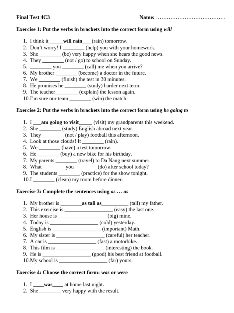 Final Test 4C3 | PDF