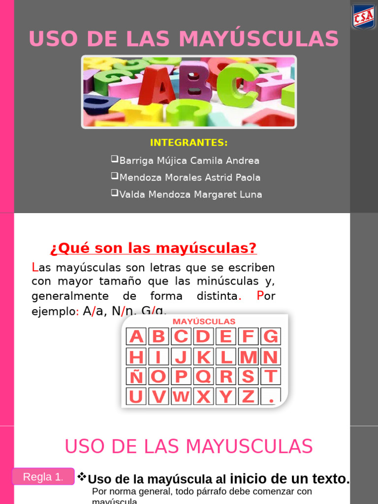 Uso de La Mayuscula | PDF | Caso de carta