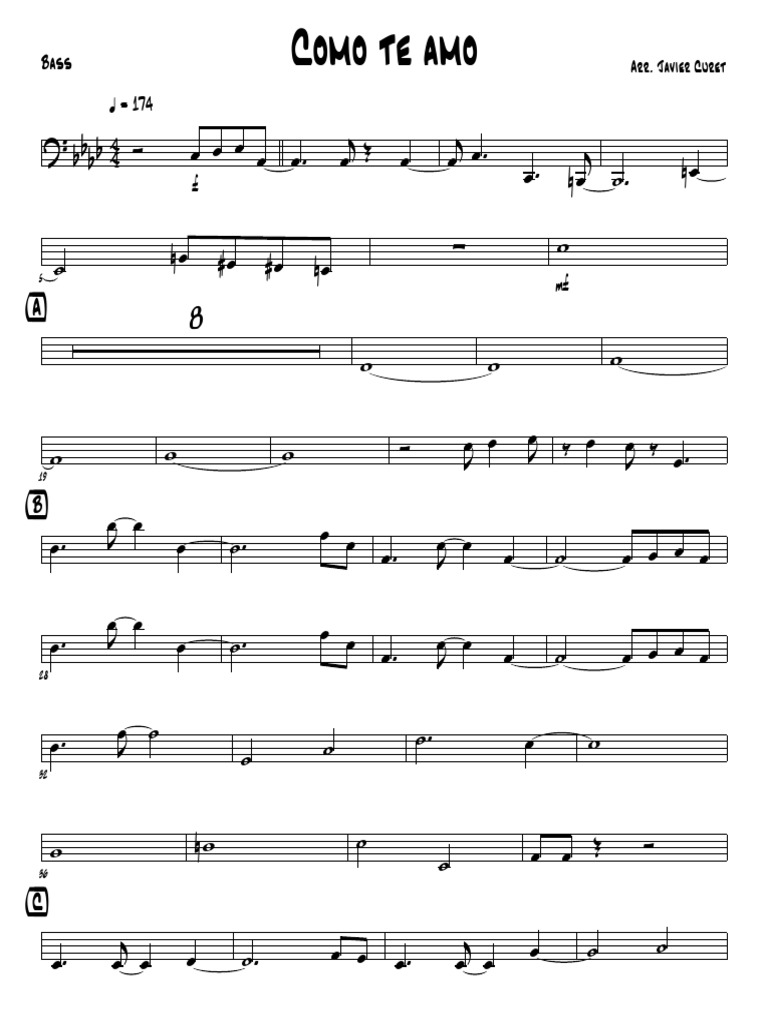 Como Te Amo - Bass | PDF