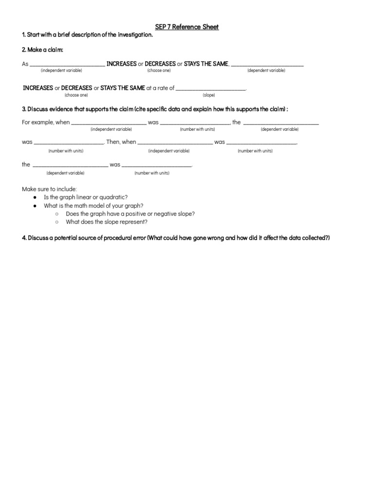 _SEP 7 Reference Sheet | PDF