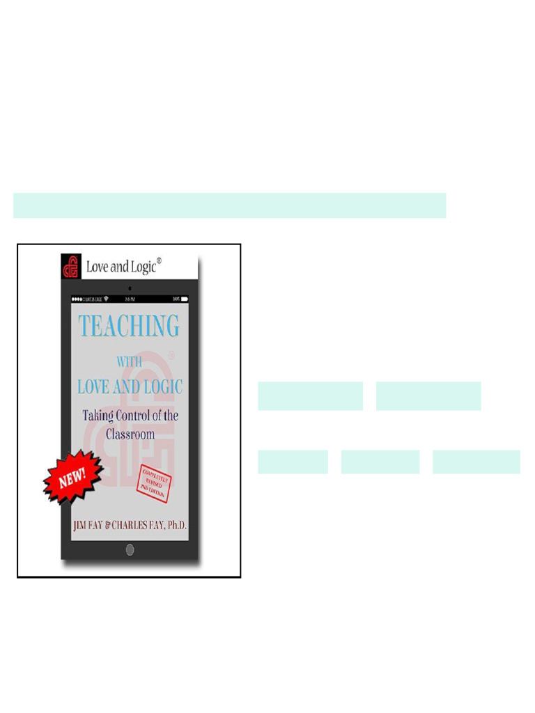 Teaching with Love Logic Taking Control of the Classroom 2nd Edition ...