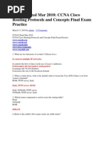 CCNA 2 Practice Final Exam | PDF | Routing | Router (Computing)
