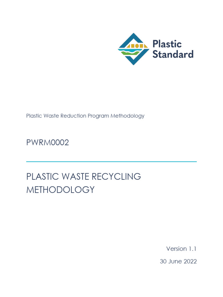 Plastic Waste Recycling Methodology Guide | PDF | Recycling | Clean ...