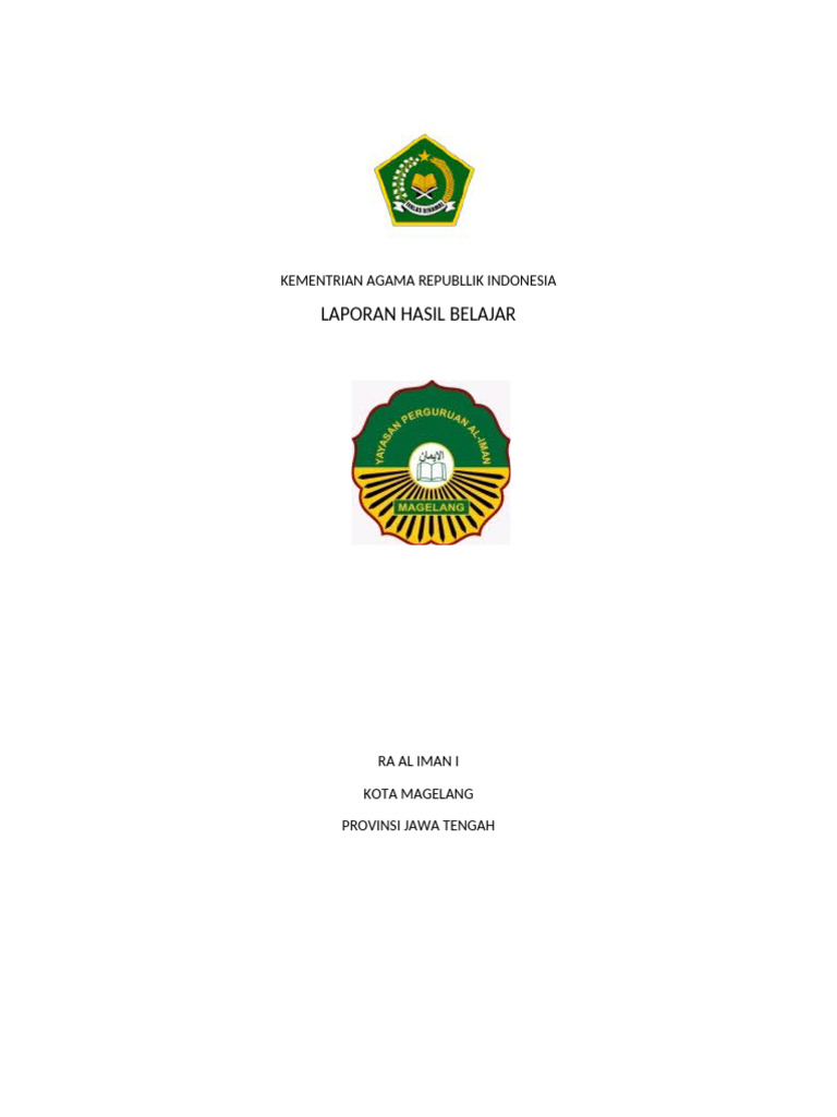 Contoh Cover Rapot | PDF