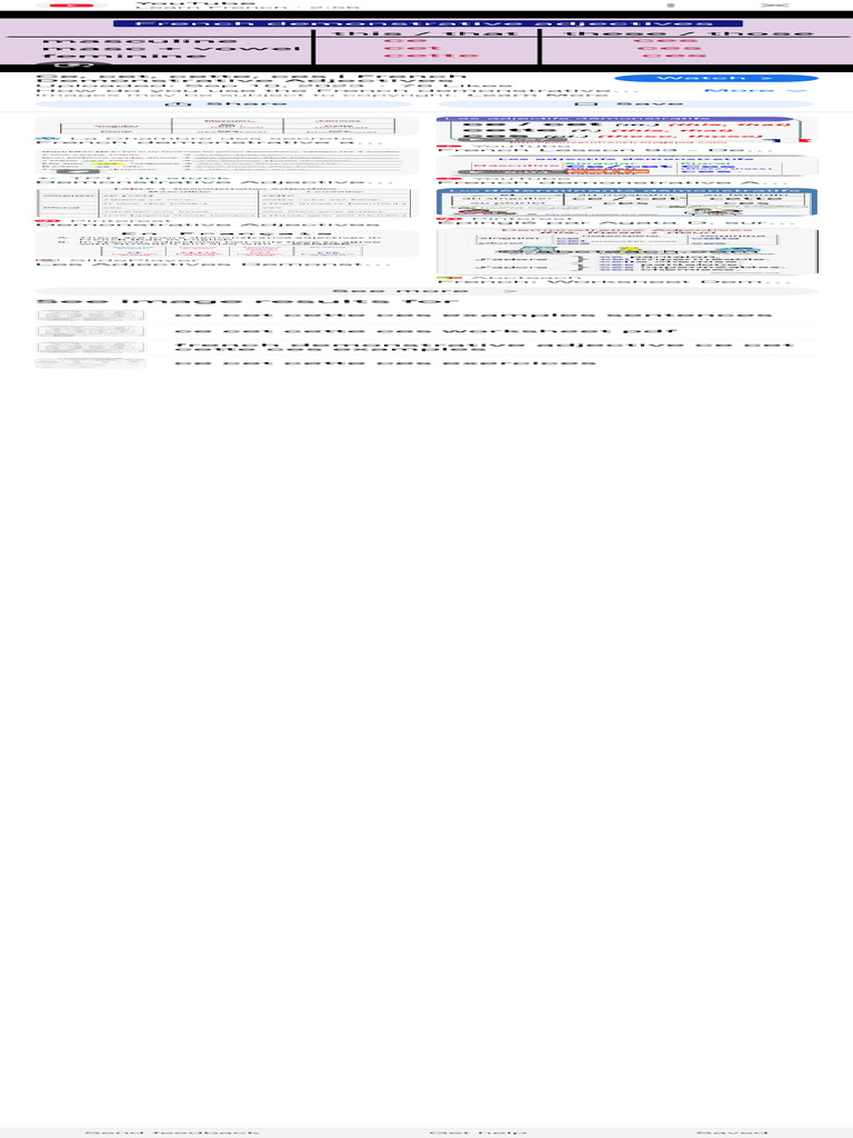 French Demonstrative Adjectives Guide | PDF